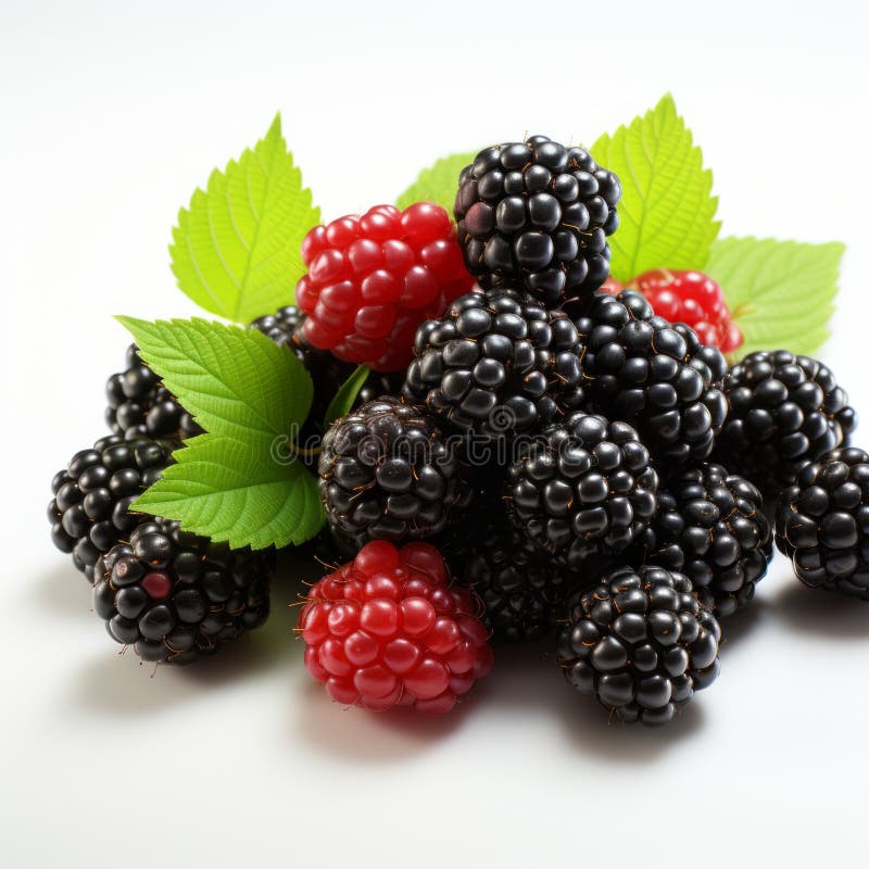 Bold and Beautiful Black Raspberry Arrangement on White Background ...