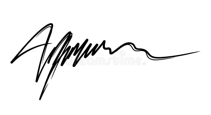 Abstract Signature or Scribble Line Art Stock Illustration ...