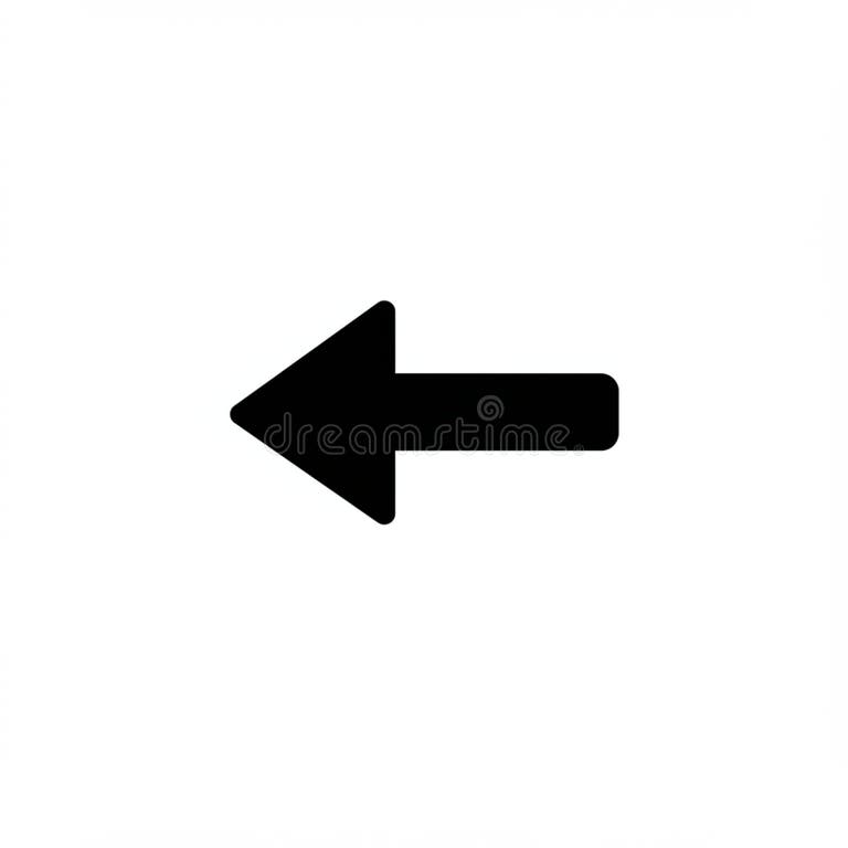 Bold Black Arrow Pointing Left, Centered on a White Background. the ...