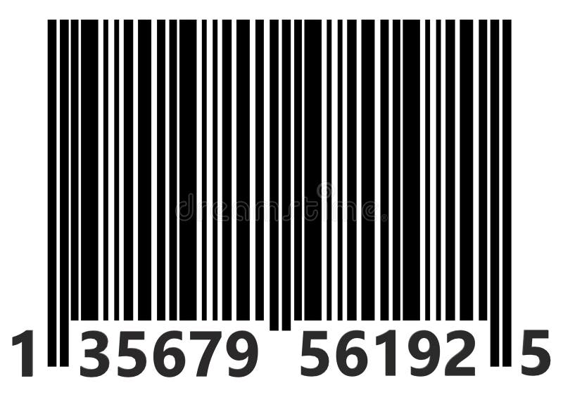 A Bold Black Barcode Label with Serial Numbers White Backdrop Stock ...