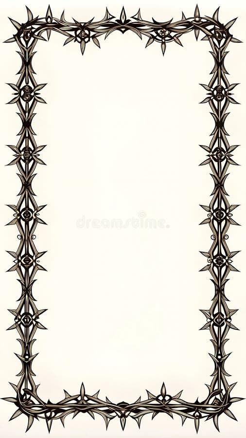 A Bold Black Border Design for A4 Sized Documents. Adorned with Gothic ...