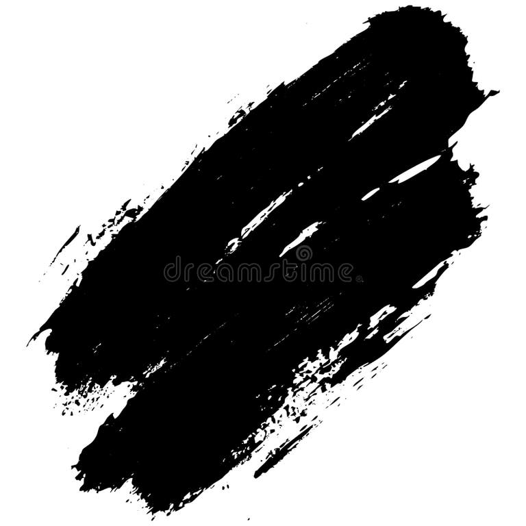 Bold Black Brushstroke on White Background Emphasizing Artistic ...