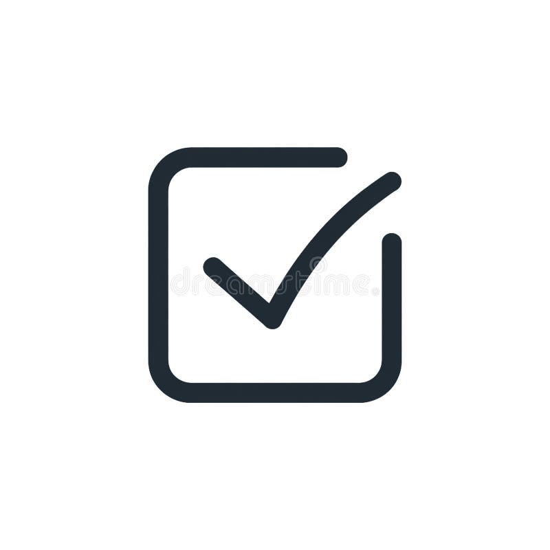 A Bold Black Check Mark is Enclosed within a Square Outline Stock ...