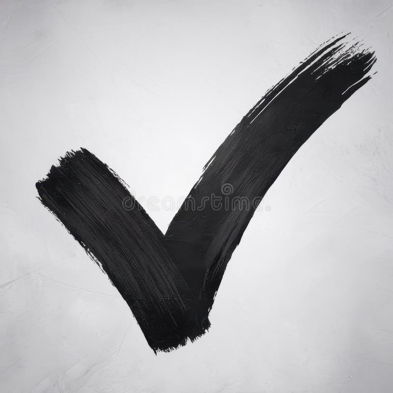 Bold Black Check Mark on a Light Gray Background, Symbolizing Approval ...
