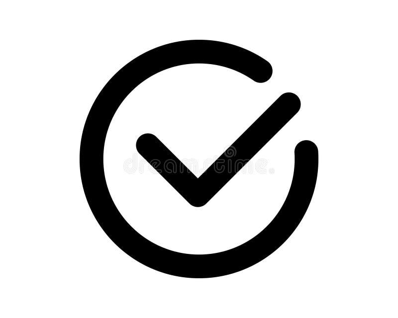 Bold Black Checkmark Icon Inside a Circle, Perfect for Web Design, App ...