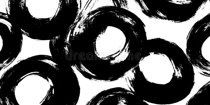 Bold Black Circular Brush Stroke Pattern Stock Illustration ...