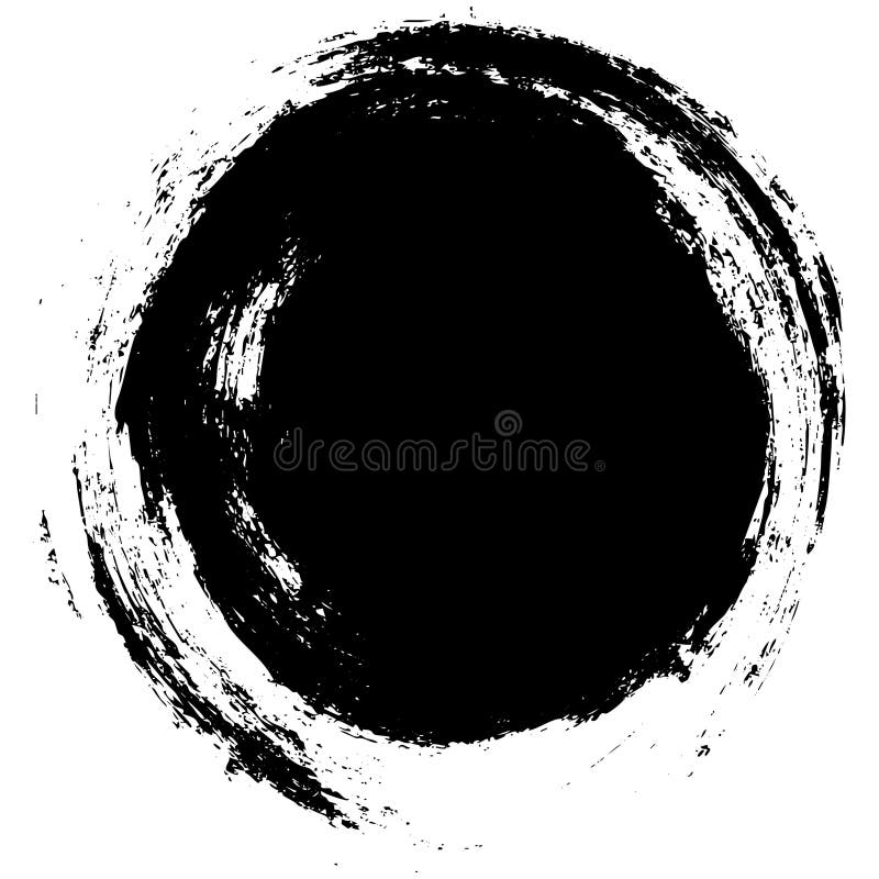 Bold Black Circular Brushstroke on a White Background Symbolizes ...