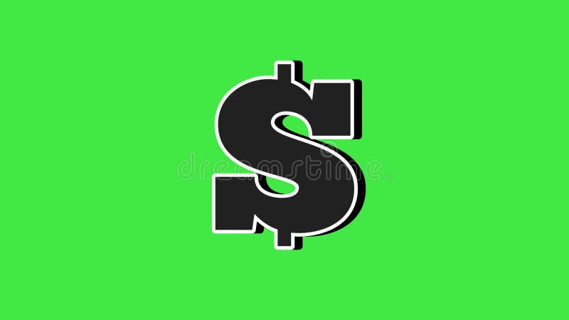 Dollars Sign Symbol Animation Motion Graphics Green Screen Stock ...
