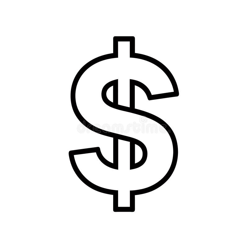 A Bold, Black Dollar Sign Symbolizing Currency and Finance Stock ...
