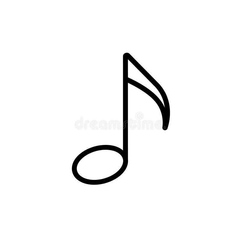 Bold Black Eighth Note Musical Symbol Stock Illustration - Illustration ...