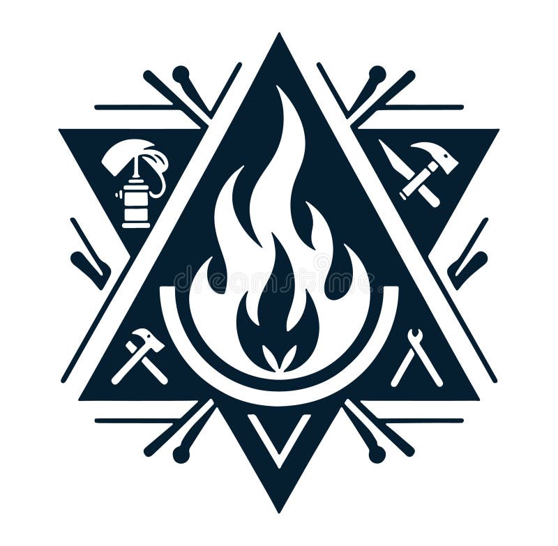 Vector, Bold Flame Icon in a Triangle Warning Style. Stock Vector ...
