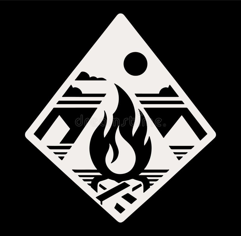 Vector, Bold Flame Icon in a Triangle Warning Style. Stock Vector ...