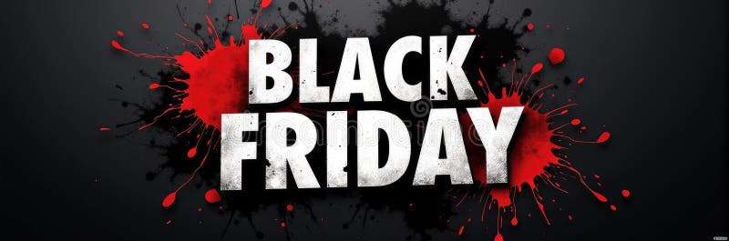 Bold Black Friday Text Design with Grunge Texture and Dramatic Red ...