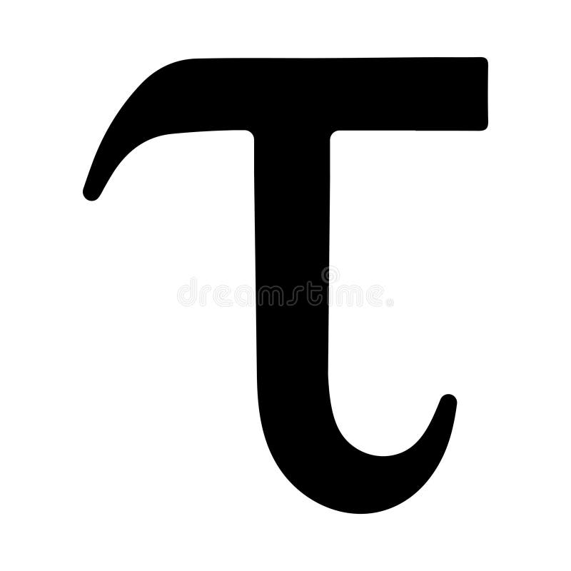 Bold Black Greek Letter Tau Symbol on White Background Stock ...