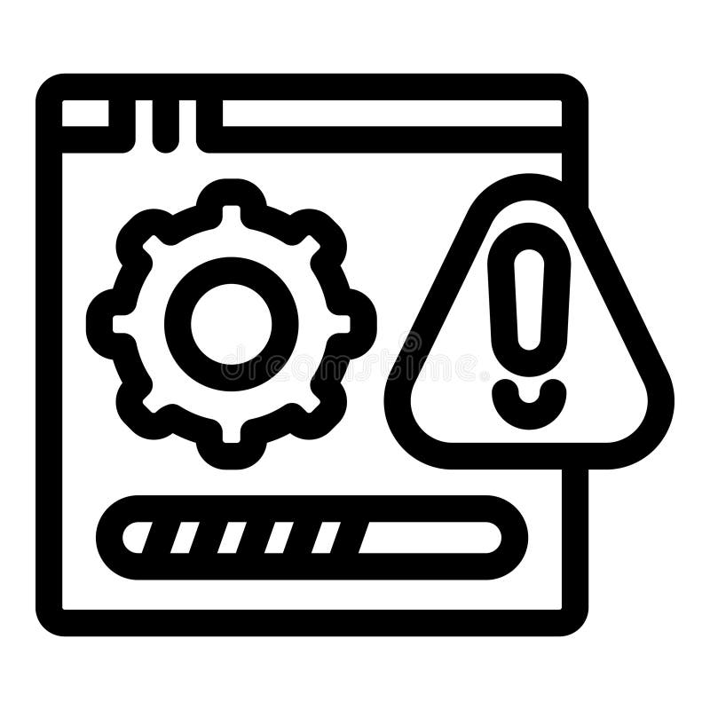 Website Update Error with Progress Bar and Cogwheel Icon Stock Vector ...
