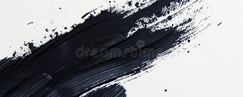 Bold Black Ink Stroke on White Canvas - Abstract Expressionism Art ...