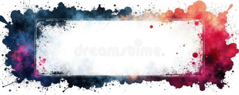 Bold Black Ink Strokes Create Textured Border Around White Canvas ...