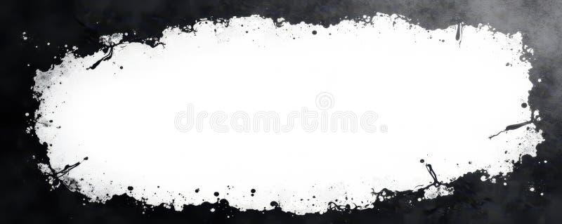Bold Black Ink Strokes Create Textured Border Around White Canvas ...