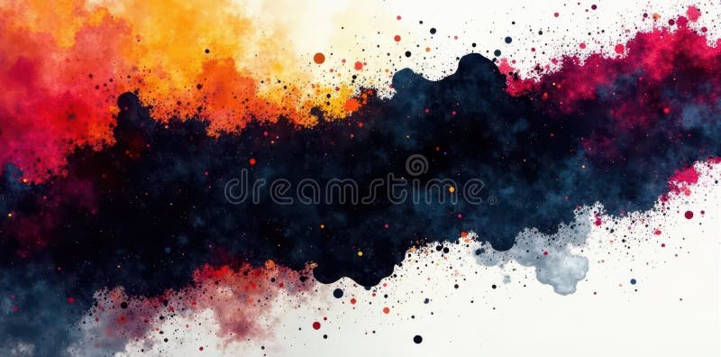 Bold Black Ink Strokes Form Abstract Border, Grunge Texture ...