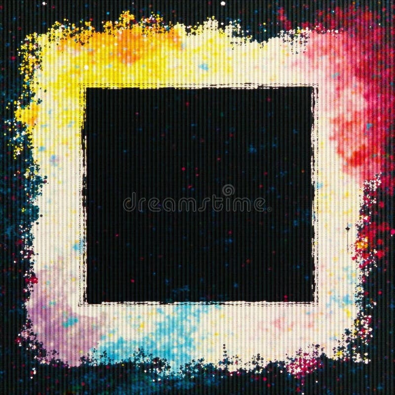 Bold Black Ink Strokes, Grunge Texture, Empty Frame , Border ...