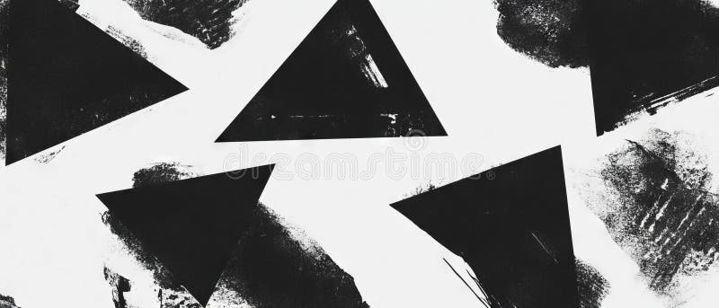 Bold Black Ink Triangles Create a Dynamic Pattern on a Crisp White ...