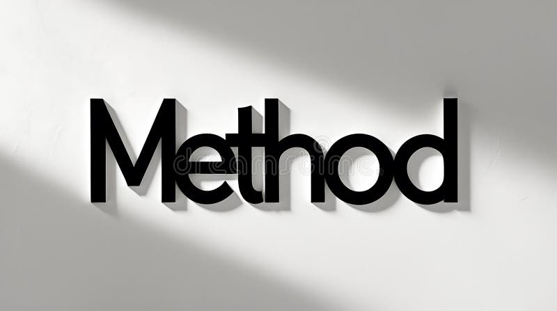 Black Typography Spelling Out Method Against a Minimalist Background ...