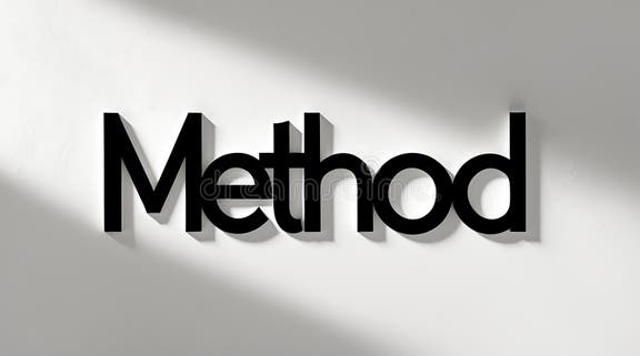 Black Typography Spelling Out Method Against a Minimalist Background ...