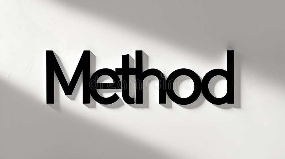 Black Typography Spelling Out Method Against a Minimalist Background ...