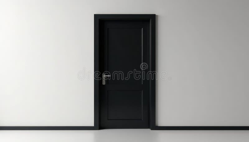 Bold Black Metallic Door Casing, Clean Lines, Studio Shot , Black ...
