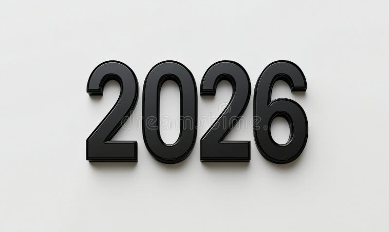 2026 Bold Black Numbers on White Background for Future Planning and ...