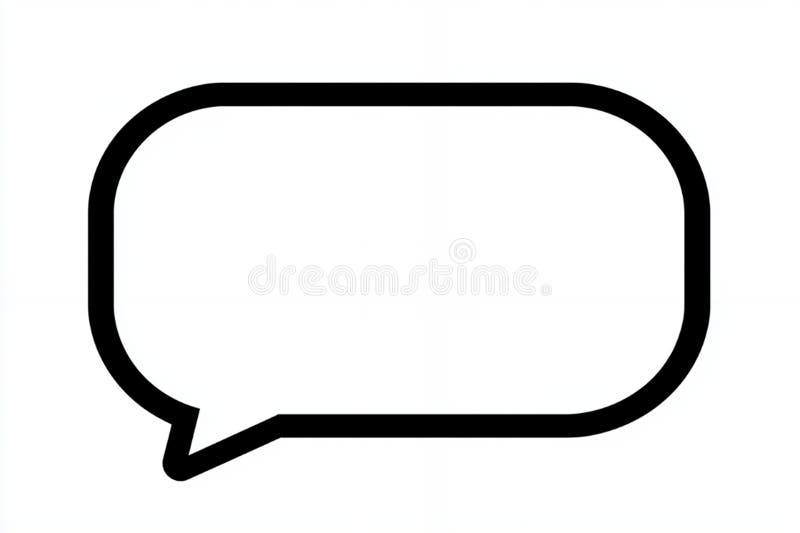 Bold Black Outline Speech Bubble Simple Design Graphic Element Art Icon ...