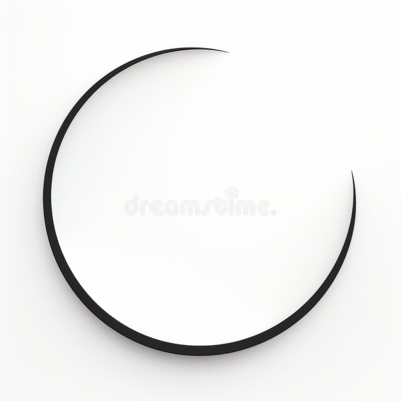 Bold Black Outlines: 3d Rendering of Crescent on White Surface Stock ...