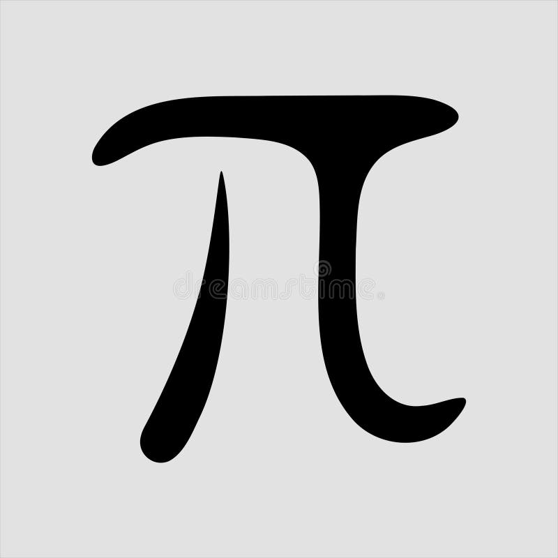 Bold Black Pi Symbol on Gray Background Minimalist Math Illustration ...