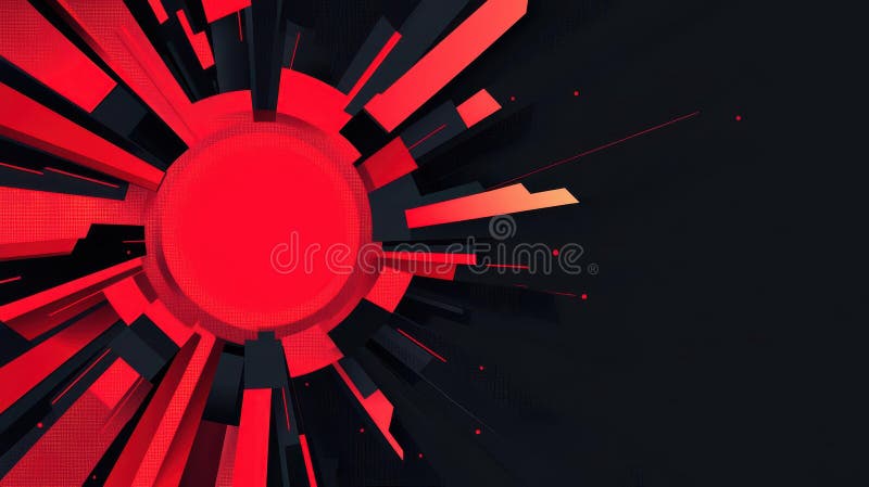 Bold Black and Red Abstract Vector Design, Featuring a Modern Techno ...