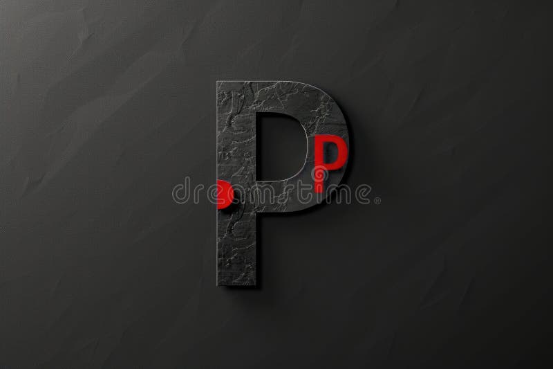 A Bold Black and Red Letter P Logo on a Black Background, Perfect for ...