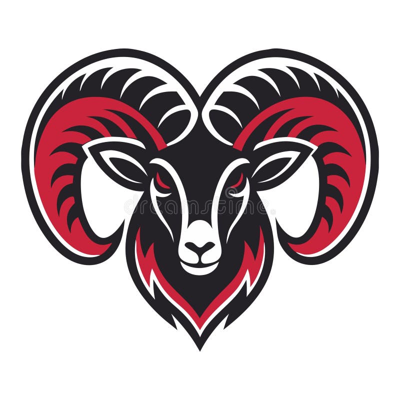 Bold Black and Red Ram Head Vector Design Suitable for Tattoos and ...
