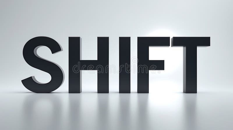 Bold Black SHIFT Text on Light Gray, Symbolizing Change and ...