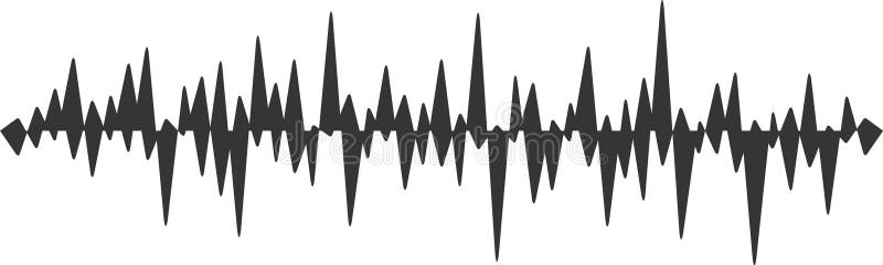 Bold Black Sound Wave Representing Audio Signal, Perfect for Sound ...