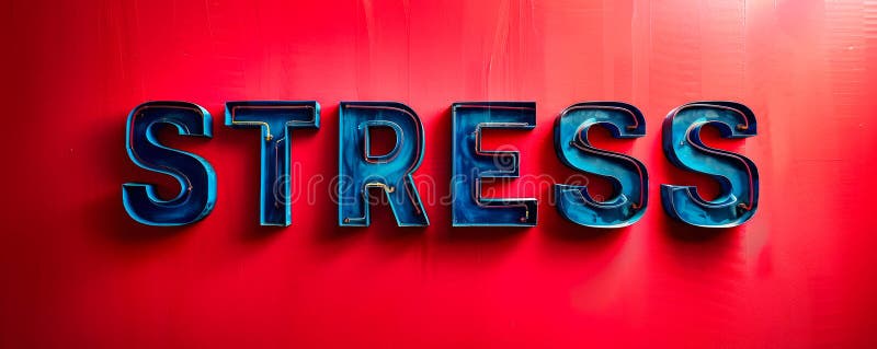 Bold Black STRESS Text on a Vibrant Red Background, a Striking Visual ...