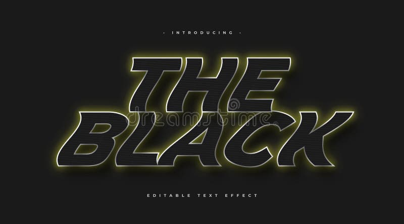 Bold Black Text Style with Glowing and Wavy Effect Stock Vector ...