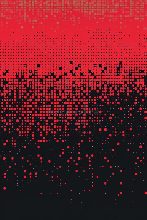 Bold Black To Bright Red Pixel Gradient Creating a High-contrast Theme ...