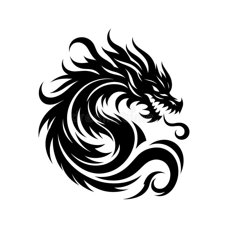 Fierce Tribal Dragon: a Symbol of Strength and Ferocity Stock Vector ...