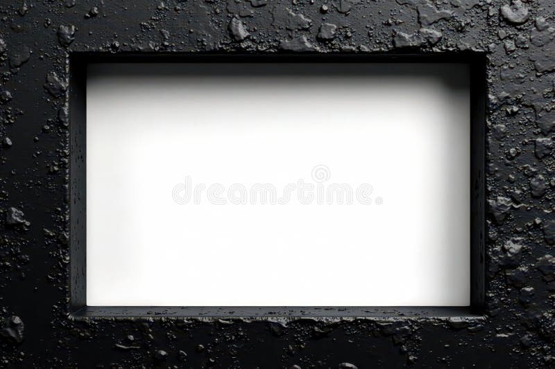 Bold Black Vector Frame, Heavily Textured Grunge, Clean White Interior ...