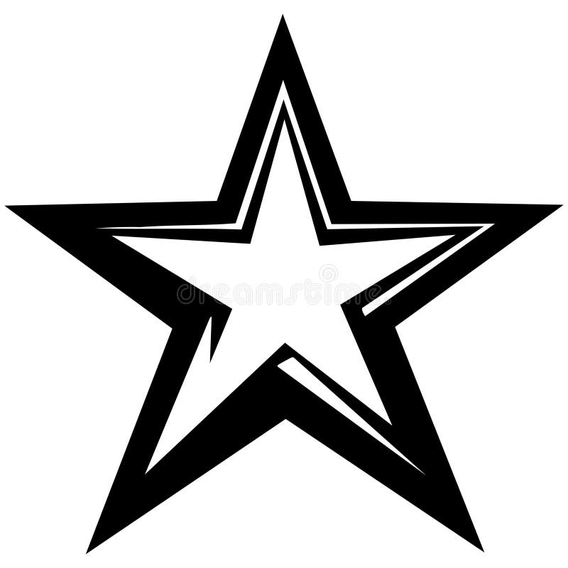 Bold Black Vector Silhouette of a Star Shape with Sharp Edges and ...