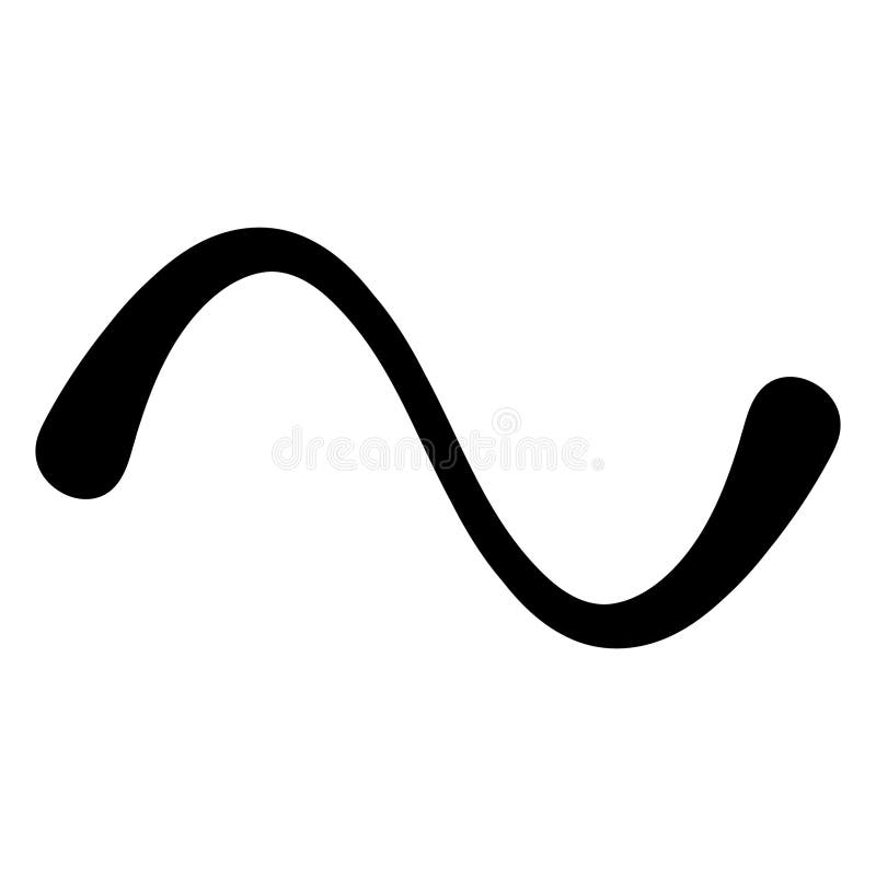 Bold Black Wavy Line with Smooth Curves on White Background Stock ...