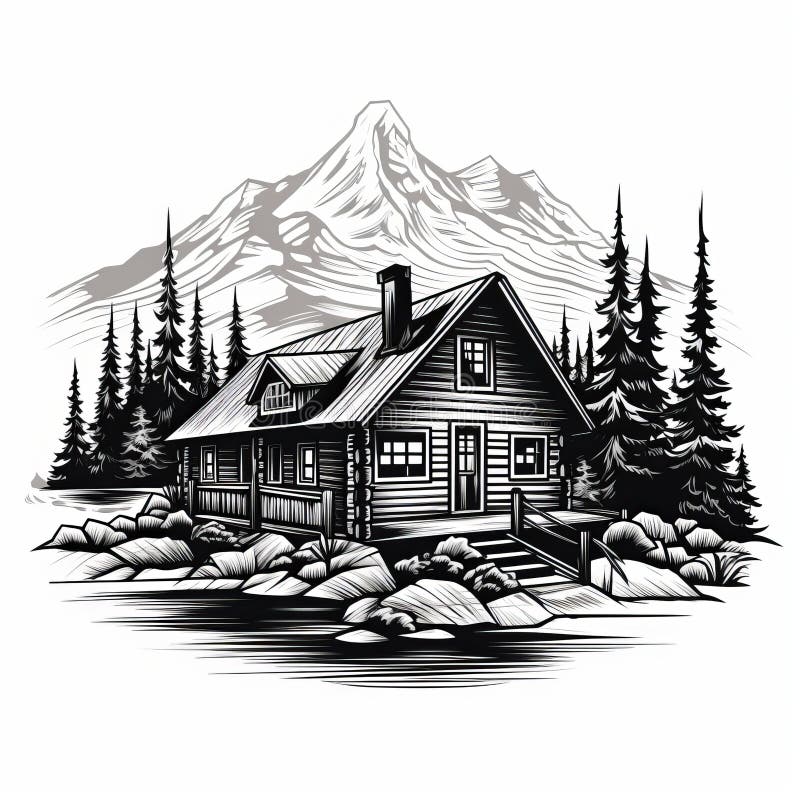 Cabin Vector Set Black White Stock Illustrations – 1,008 Cabin Vector ...