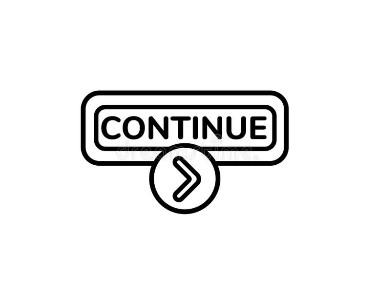 Bold Black and White Continue Button Icon with Arrow Inside Circle for ...