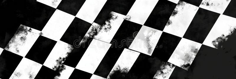 Bold Black and White Diagonal Stripes with Checkerboard Pattern Create ...