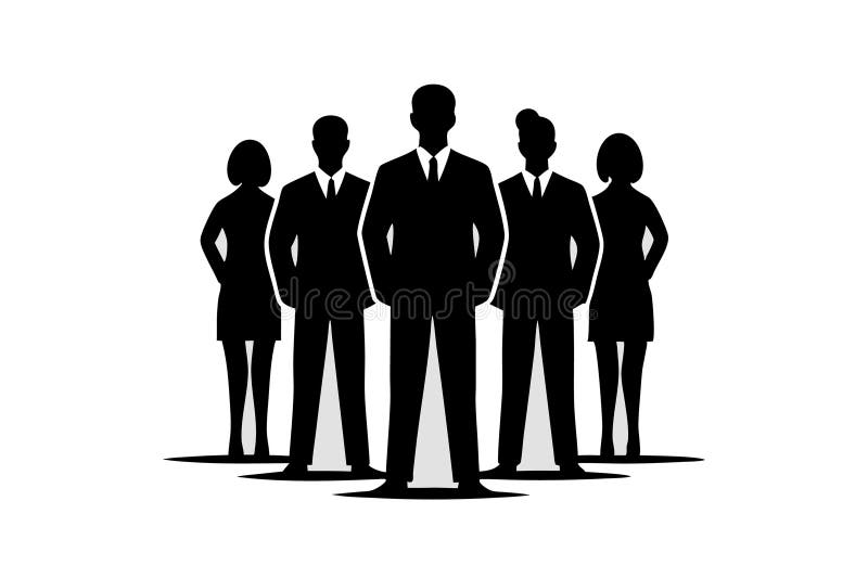 Bold Black and White Icons of Business Professionals Symbolizing ...