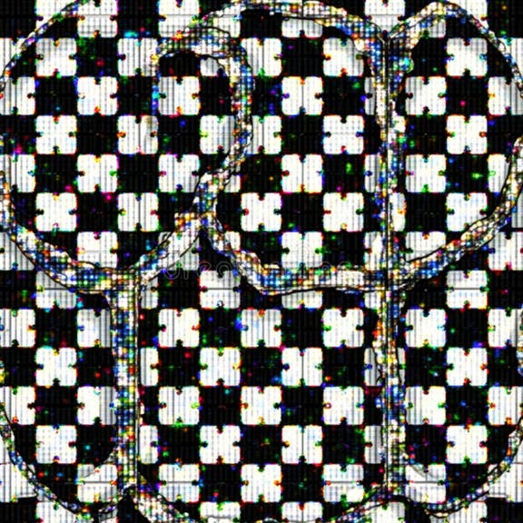 Bold Black and White Interlocking Tile Vector Design , Simple, Graphic ...